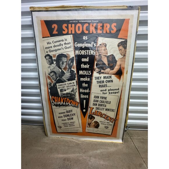 Art | 195s Universal International P 2 Shockers Movie Poster Original ...